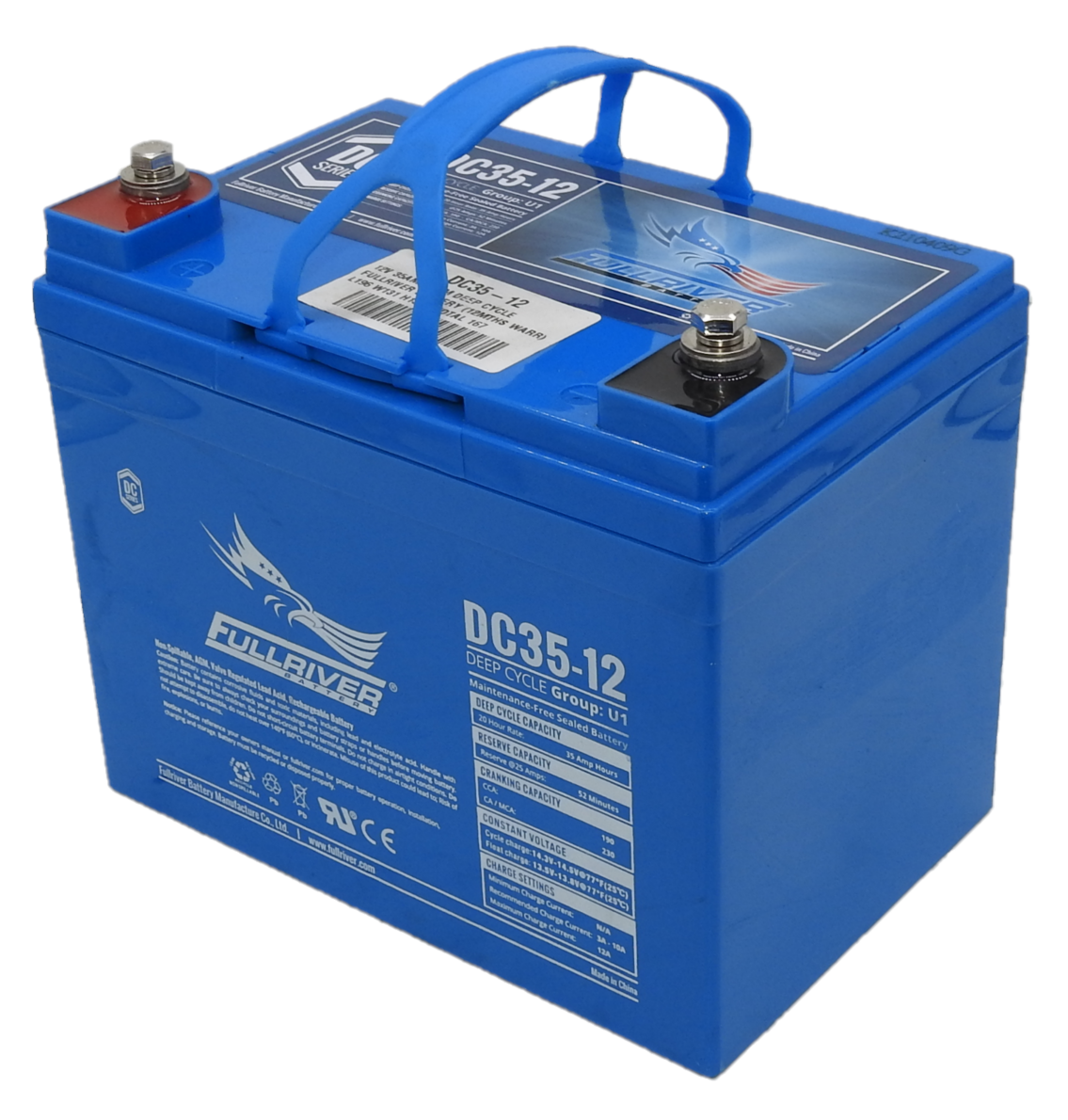DC35-12 DC35-12 - 12VOLT 35AH PREMIUM FULLRIVER AGM DEEP CYCLE BATTERY ...