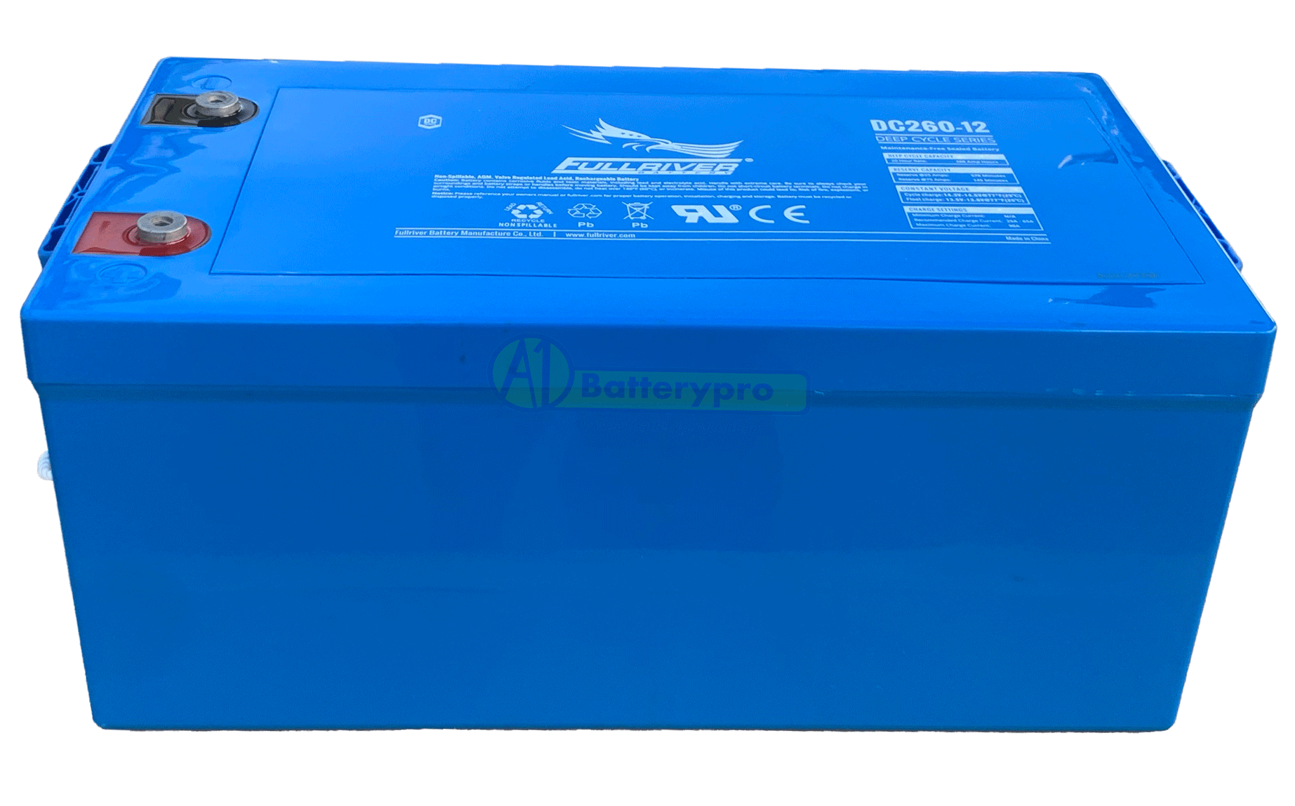 DC260-12 DC260-12 - 12VOLT 260AH PREMIUM FULLRIVER AGM DEEP CYCLE ...