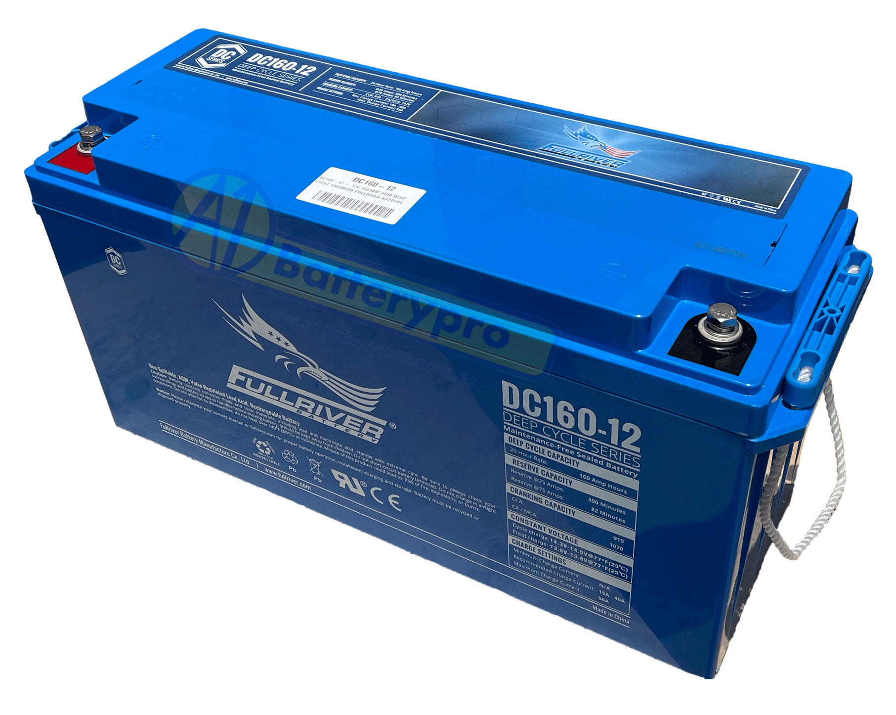 DC160-12 DC160-12 - 12VOLT 160AH PREMIUM FULLRIVER AGM DEEP CYCLE ...