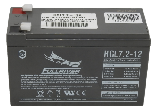 HGL7.2-12A HGL7.2-12A - 12VOLT 7.2AH PREMIUM FULLRIVER SLA AGM BATTERY - F1 TERMINALS - A1 ...
