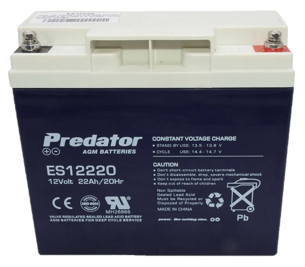 ES12220 ES12220 - 12VOLT 22AH PREDATOR SLA AGM BATTERY - A1 Batterypro ...