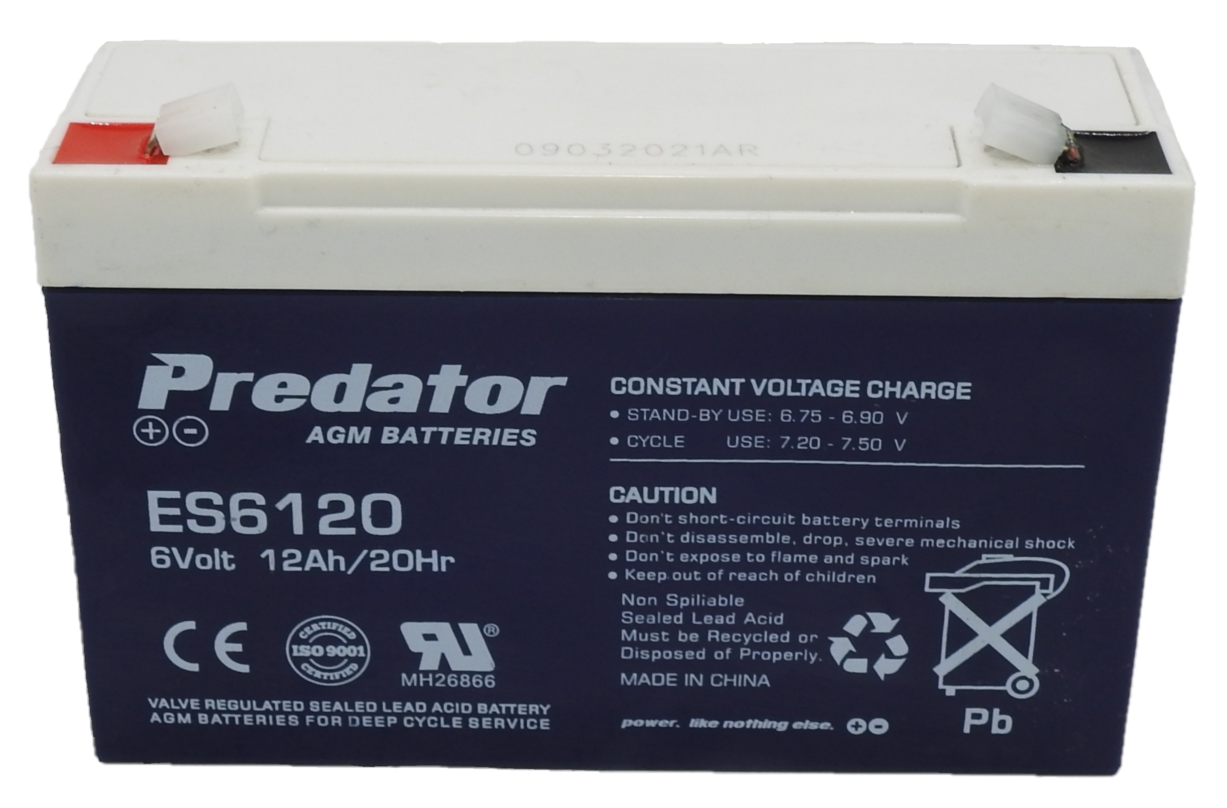 ES6120 ES6120 - 6VOLT 12AH PREDATOR SEALED LEAD ACID BATTERY - A1 ...