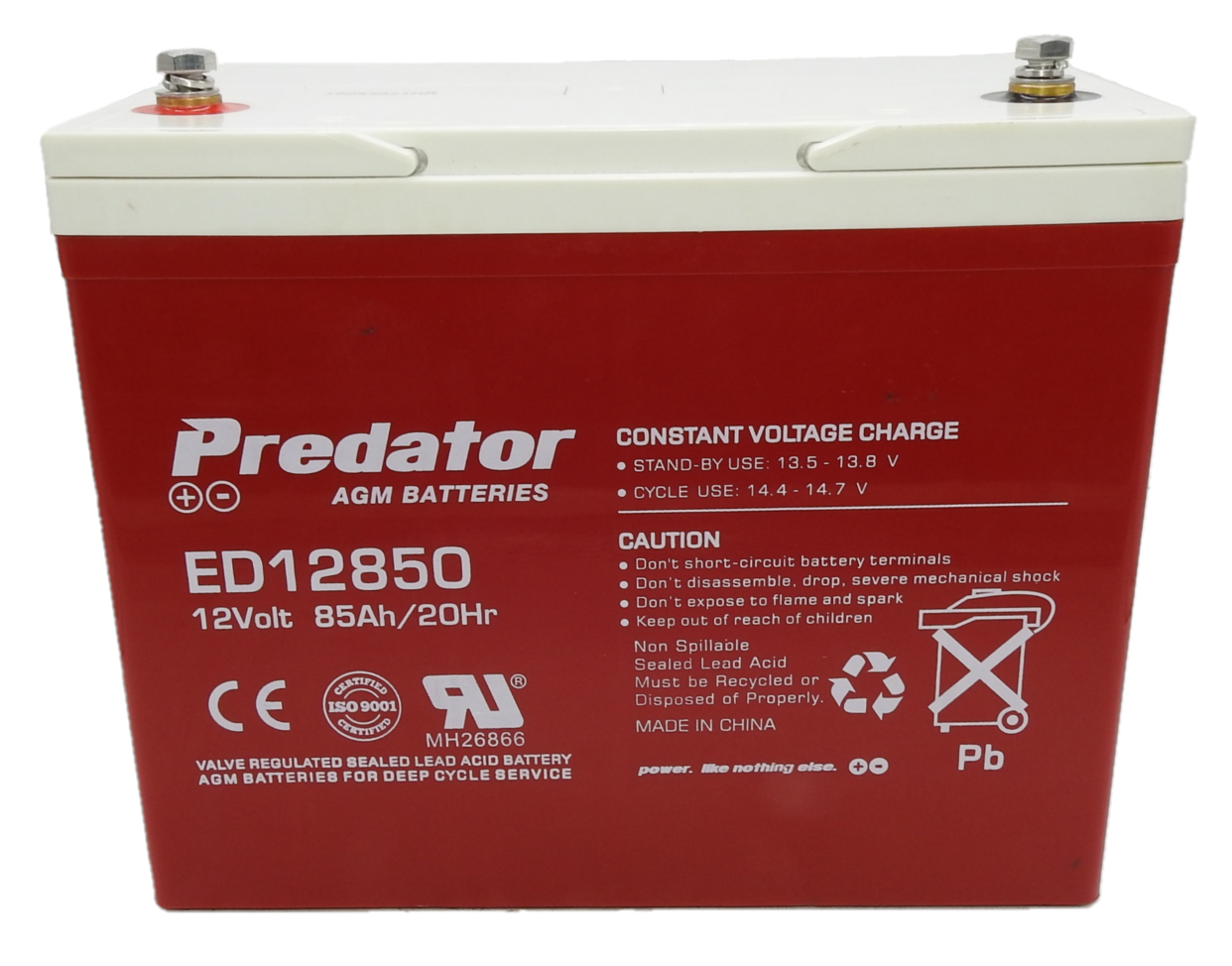 ED12850 ED12850 - 12VOLT 85AH PREDATOR AGM DEEP CYCLE BATTERY - LHP - A1 Batterypro Queensland ...