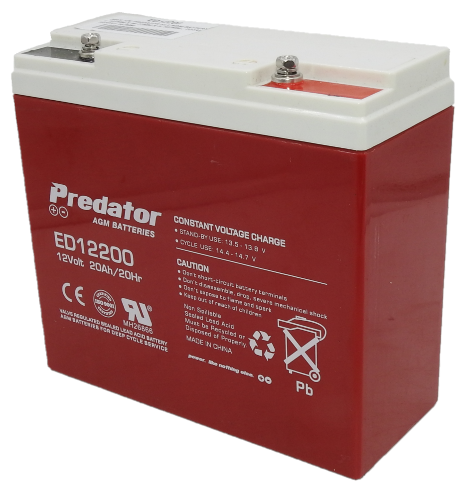 ED12200 ED12200 - 12VOLT 20AH PREDATOR SLA AGM BATTERY - A1 Batterypro ...