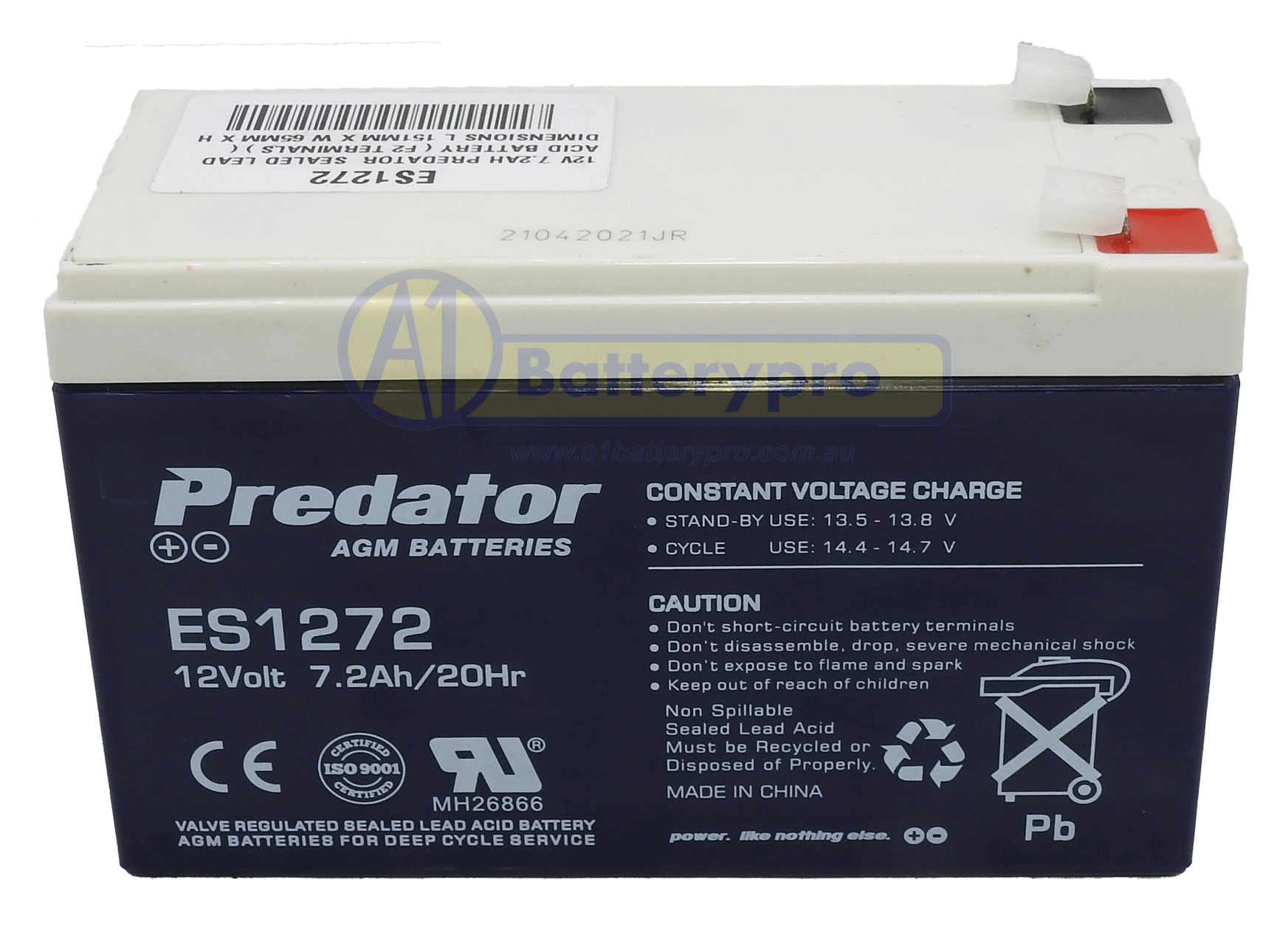ES1272 ES1272 - 12VOLT 7.2AH PREDATOR SEALED LEAD ACID BATTERY (F1 ...