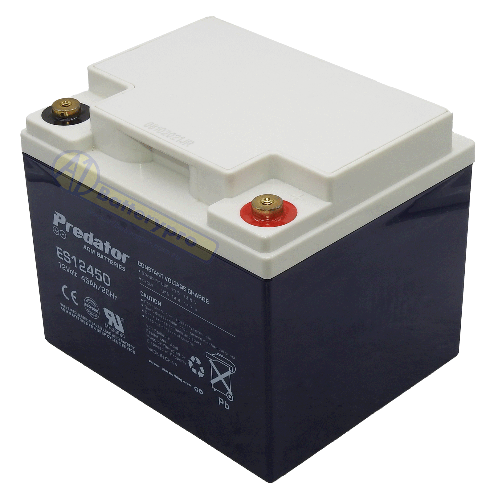 ES12450 ES12450 - 12VOLT 45AH C20 PREDATOR AGM STANDBY POWER BATTERY ...
