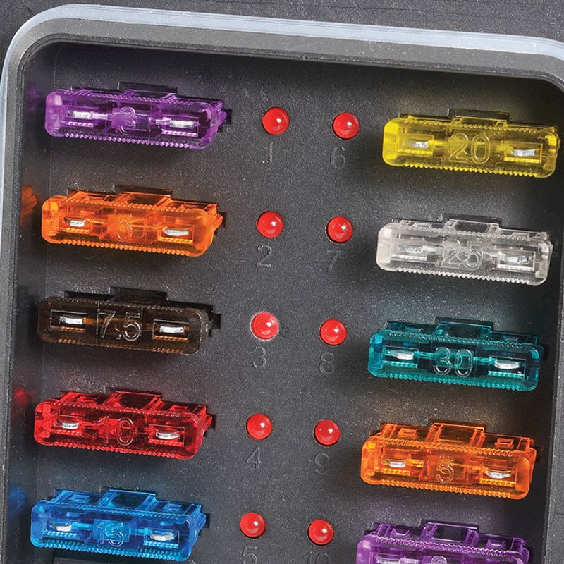 54445BL FUSE DISTRIBUTION BOX WEATHERPROOF 10 WAY STANDARD ATS BLADE ...