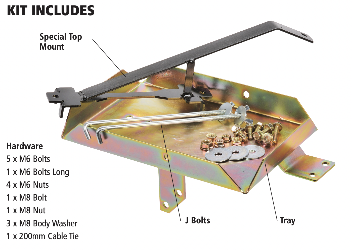 HDBT400 PROJECTA BATTERY TRAY TO SUIT ISUZU DMAX/MU-X (2ND GEN) 3L 4JJ1 ...