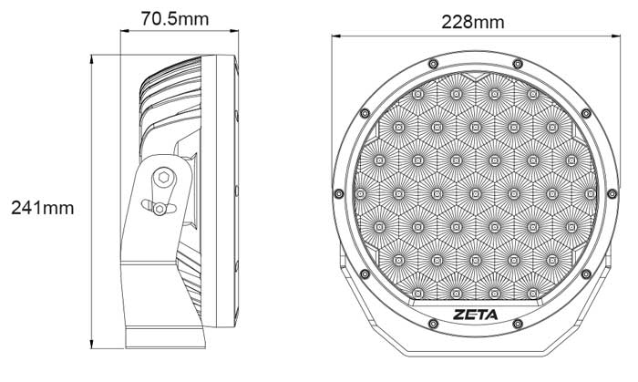 ZETA09 ZETA09 ZETA LAMPS 9" LED DRIVING LIGHT KIT 9-32V - 37 X OSRAM ...