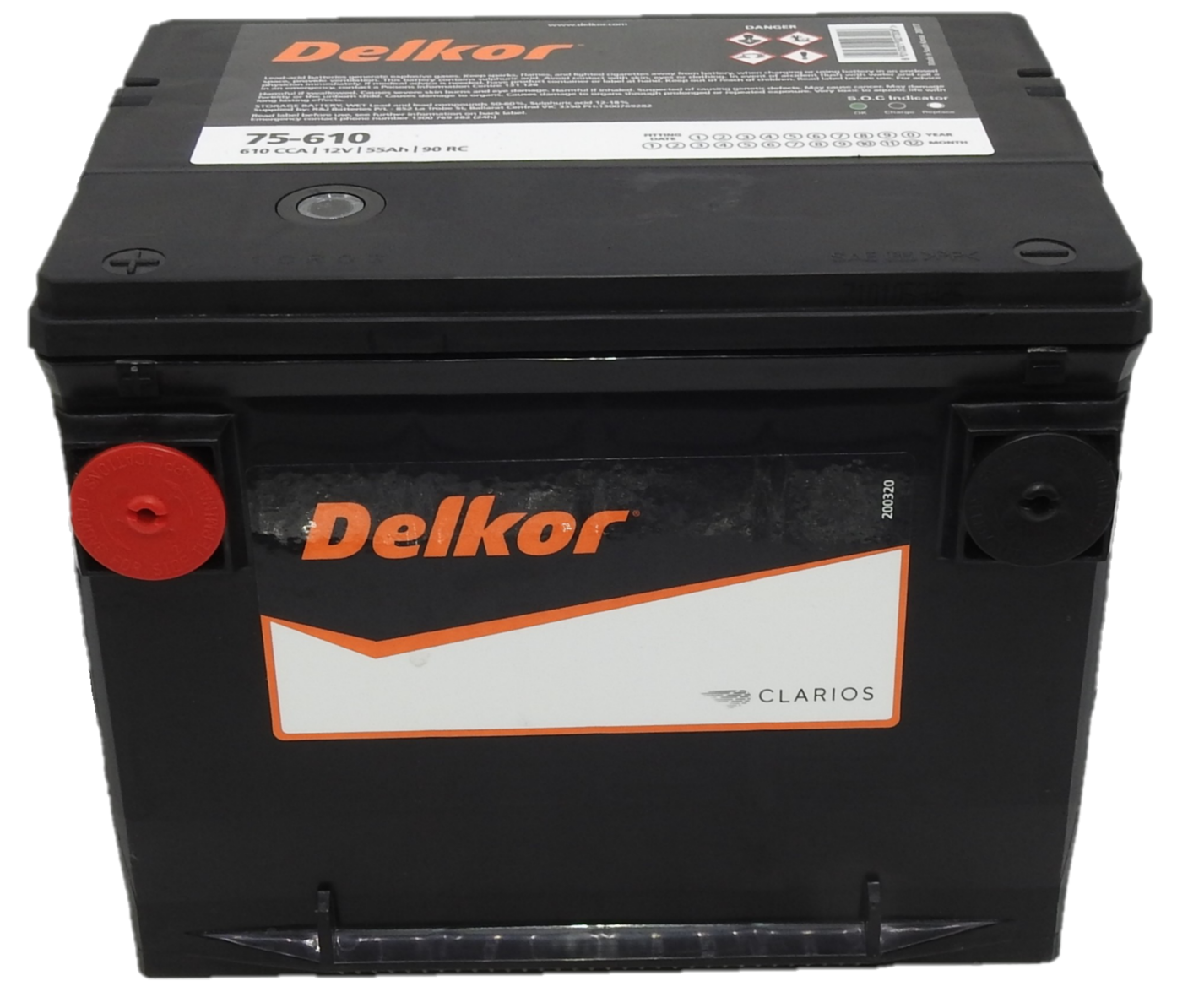 AL75-610 75-610 - 12VOLT 610CCA 55AH DELKOR HEAVY DUTY CALCIUM MAINTENANCE FREE BATTERY - LHP ...