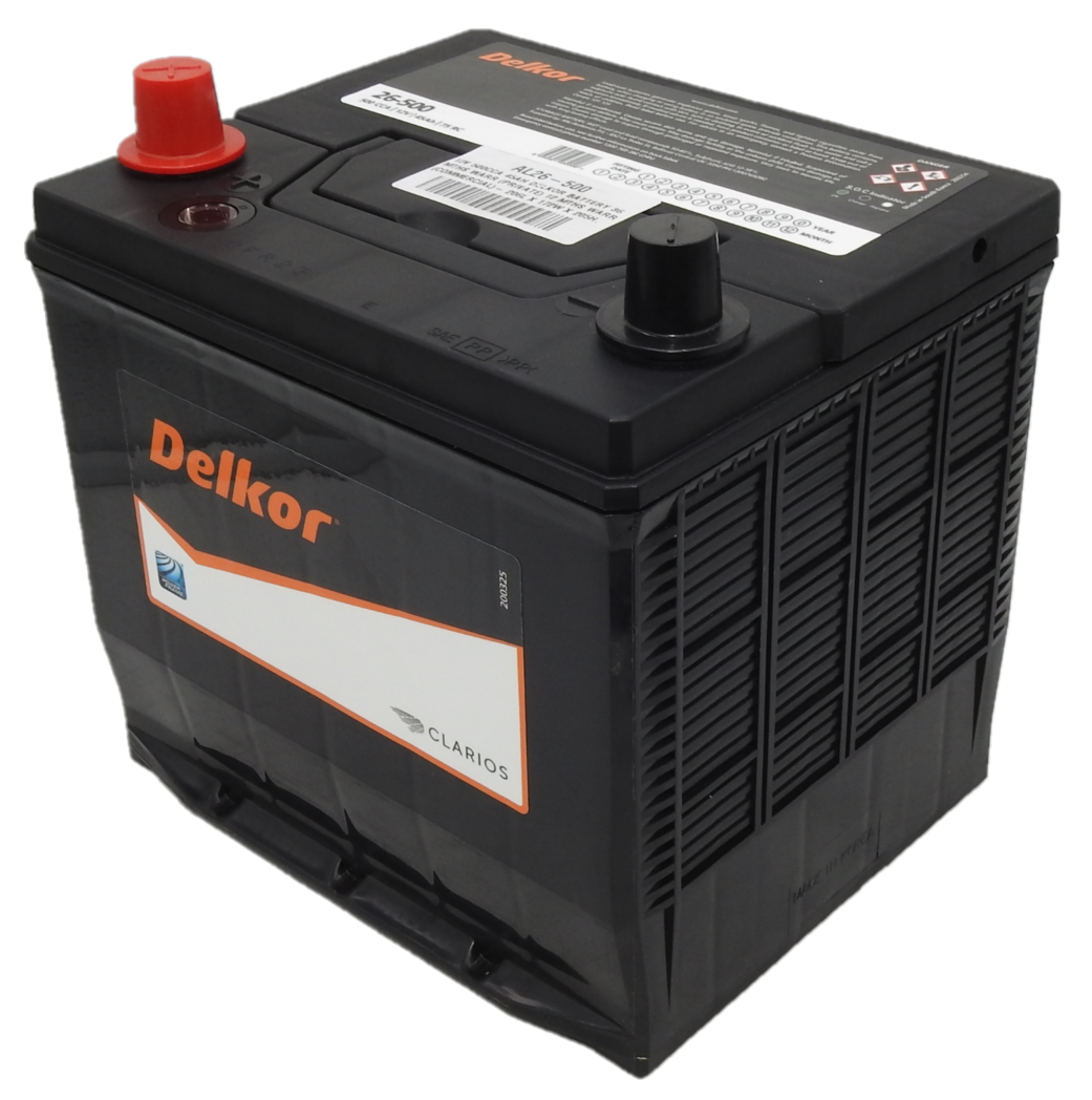 AL26-500 26-500 - 12VOLT 500CCA 45AH DELKOR HEAVY DUTY CALCIUM MAINTENANCE FREE BATTERY - LHP ...