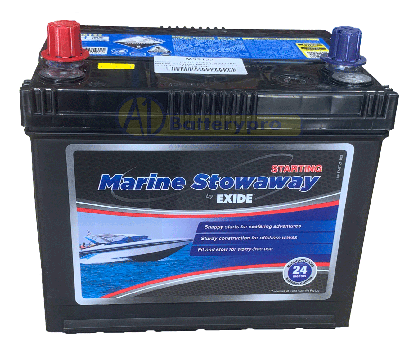 MSST22 MSST22 - 12VOLT 575CCA 60AH EXIDE MARINE STARTING MAINTENANCE ...