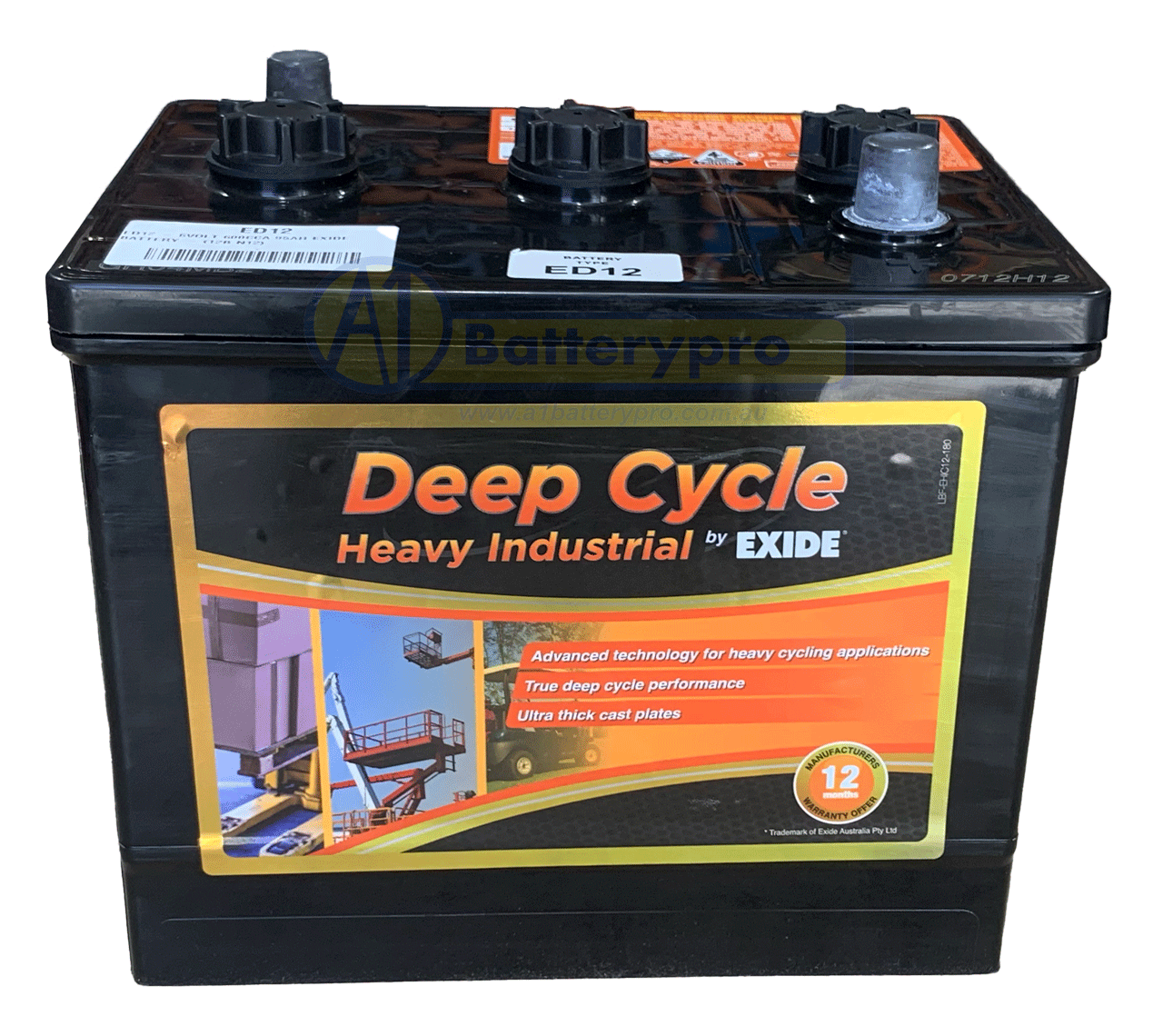ED12 ED12 - 6VOLT 600CCA 95AH EXIDE BATTERY (12B N12) - A1 Batterypro ...