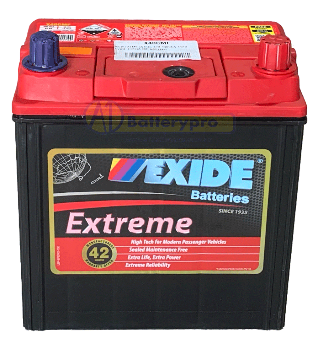 X40CMF NS40ZALMF - 12VOLT 400CCA 44AH EXIDE EXTRA MF BATTERY (X40C ...