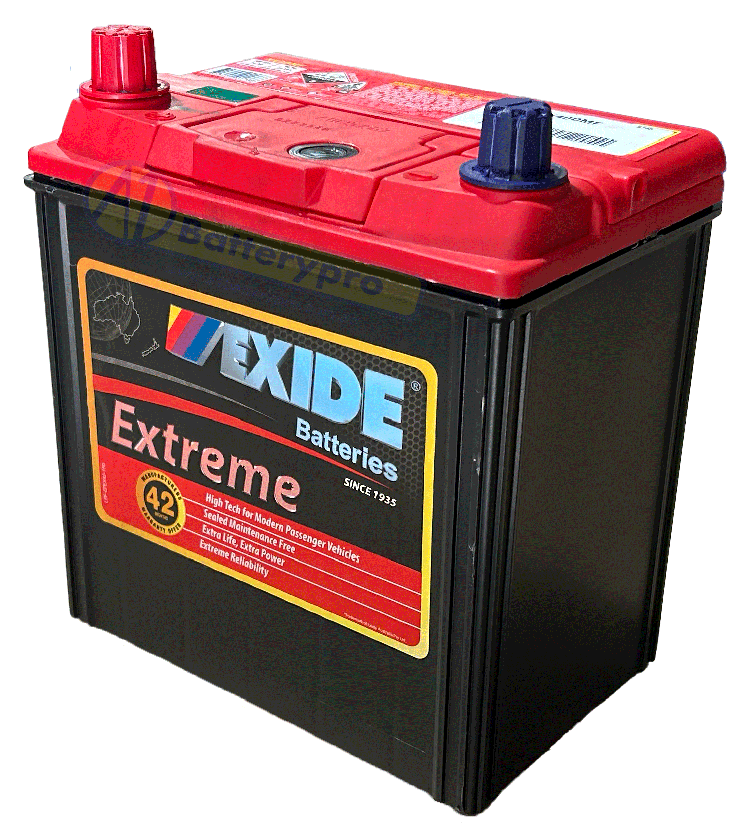 X40DMF NS40ZAMF - 12VOLT 400CCA 44AH EXIDE EXTRA MF BATTERY - LHP (X40D ...