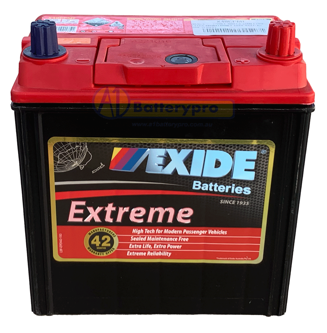 X40CPMF NS40ZL - 12VOLT 400CCA 44AH EXIDE EXTRA MAINTENANCE FREE ...