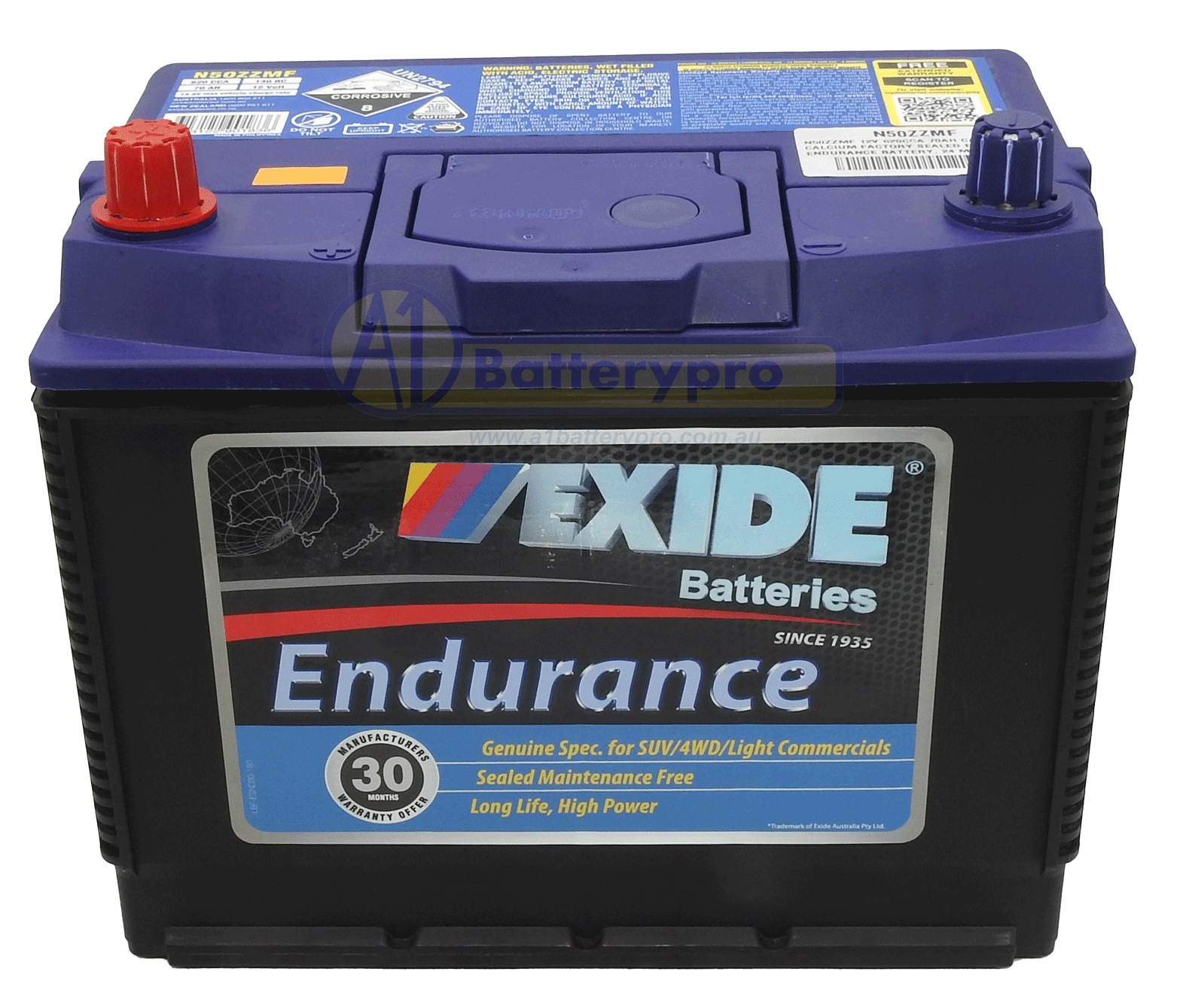 N50ZZMF N50ZZMF - 12VOLT 620CCA 70AH EXIDE ENDURANCE CALCIUM ...