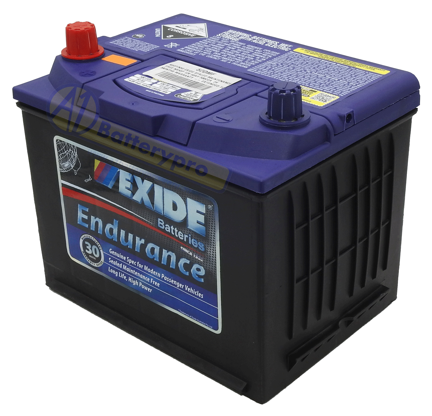 52DMF 52DMF - 12VOLT 580CCA 60AH EXIDE SEALED MAINTENANCE FREE BATTERY ...
