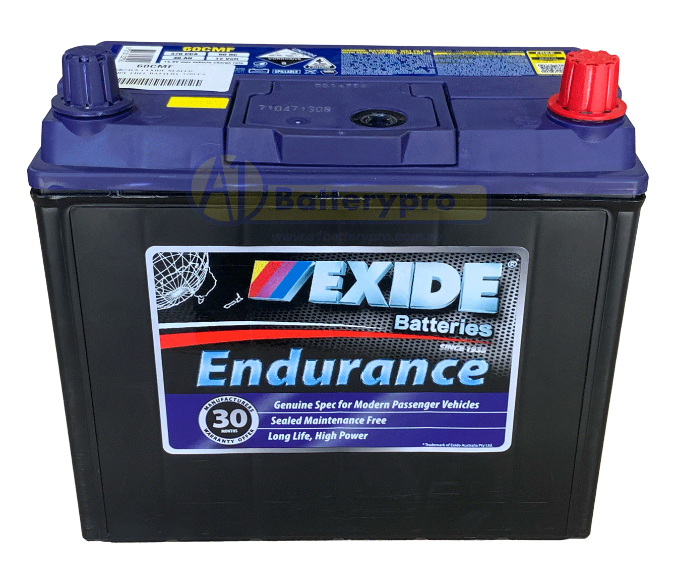 60CMF NS60AL - 12VOLT 370CCA EXIDE SEALED MAINTENANCE FREE BATTERY - RHP (55B24LS ) - A1 ...