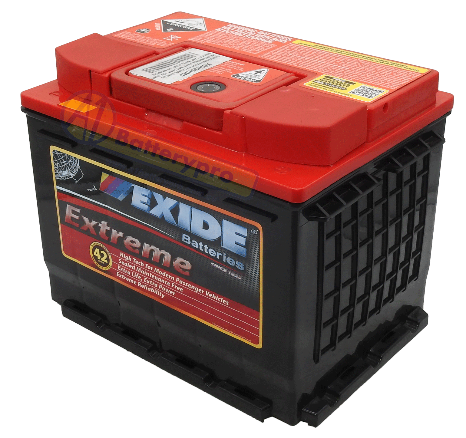 XDIN55HMF DIN55HMF - 12VOLT 600CCA 65AH EXIDE EXTREME SEALED MAINTENANCE FREE BATTERY - RHP - A1 ...
