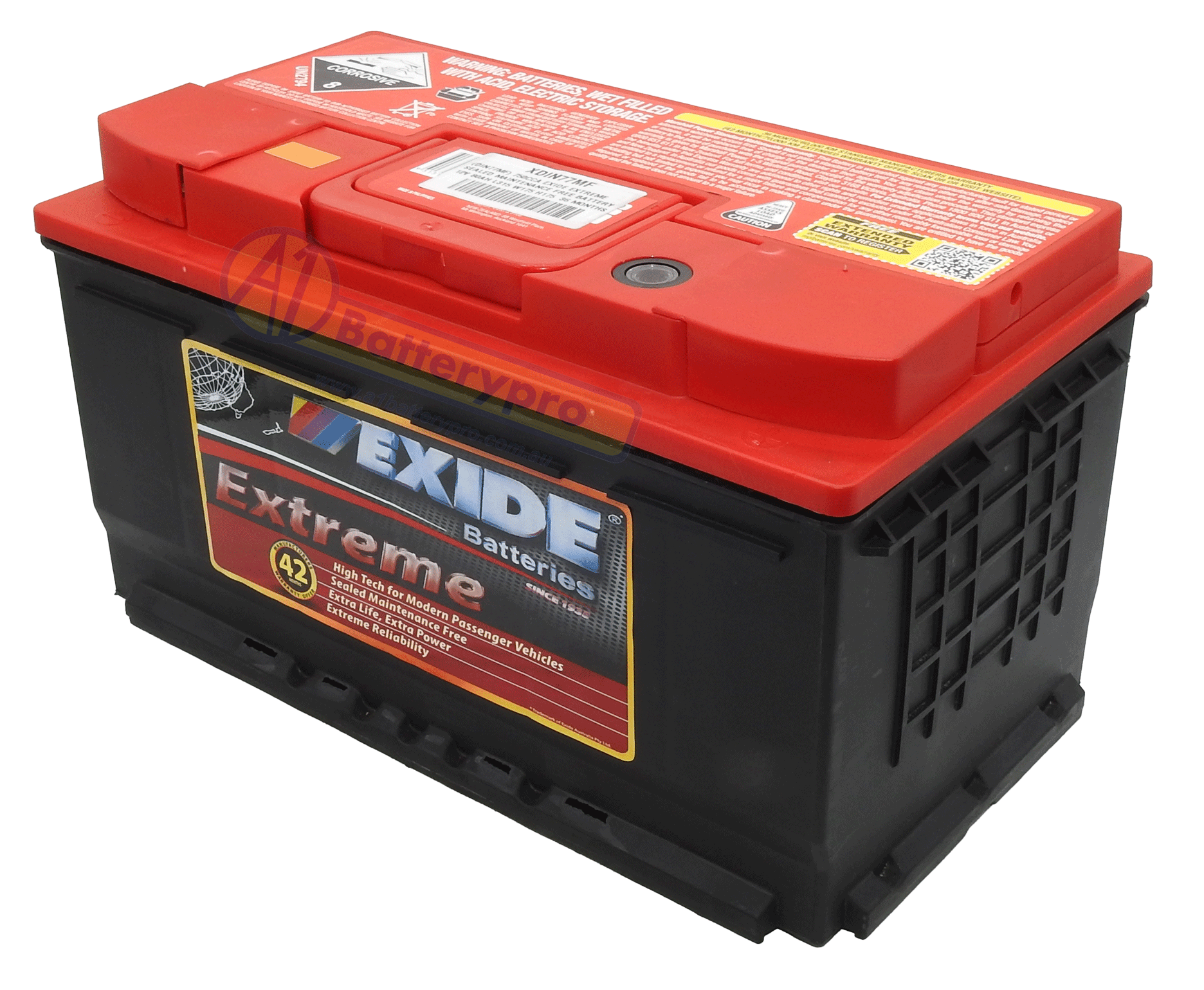 XDIN77MF DIN77MF - 12VOLT 800CCA 90AH EXIDE EXTREME MAINTENANCE FREE ...