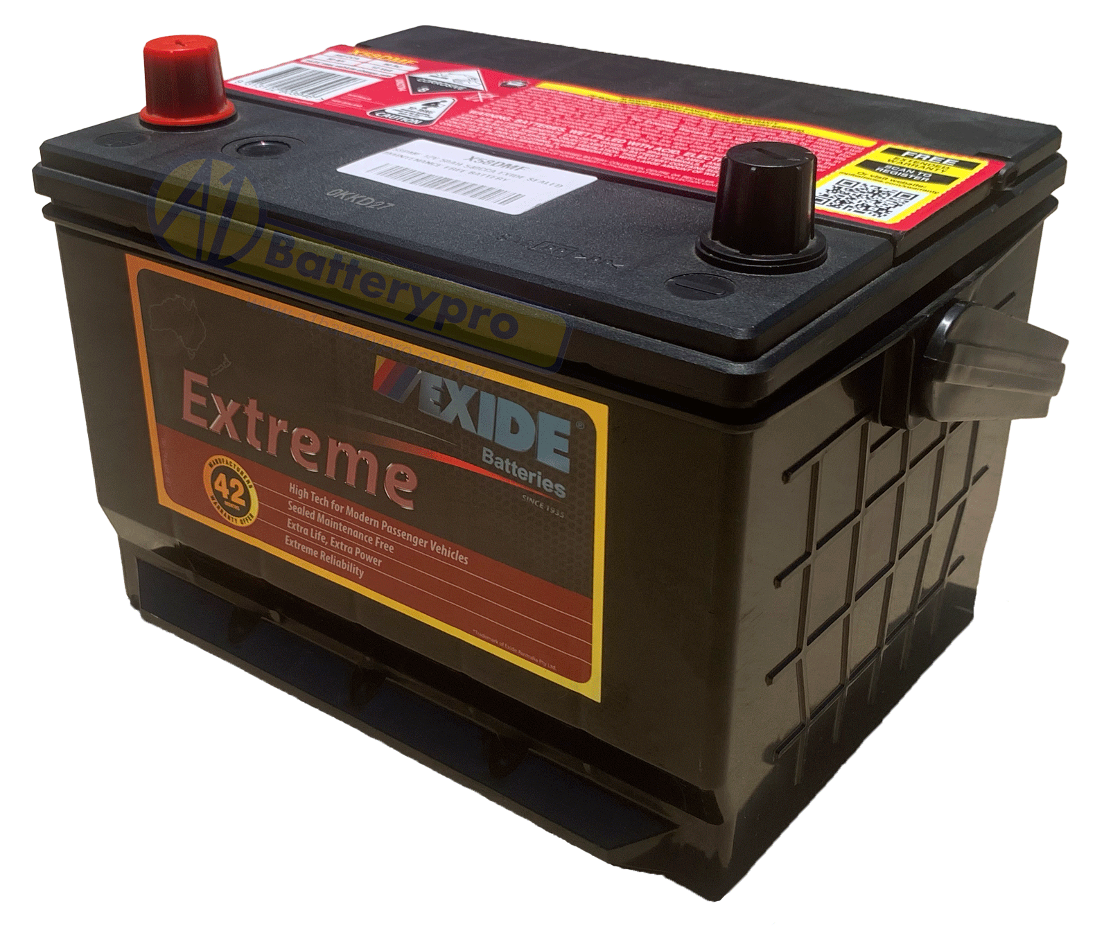 X58DMF 58DMF - 12VOLT 50AH 540CCA EXIDE SEALED MAINTENANCE FREE BATTERY ...