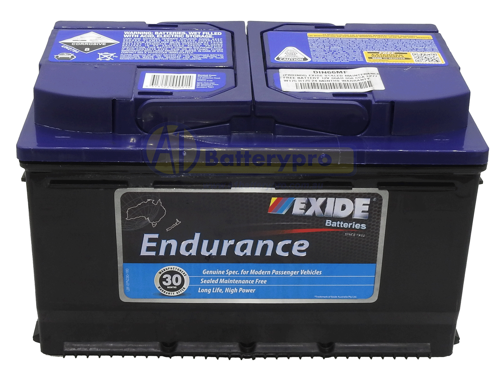 DIN66MF DIN66MF - 12VOLT 650CCA 66AH EXIDE SEALED MAINTENANCE FREE ...
