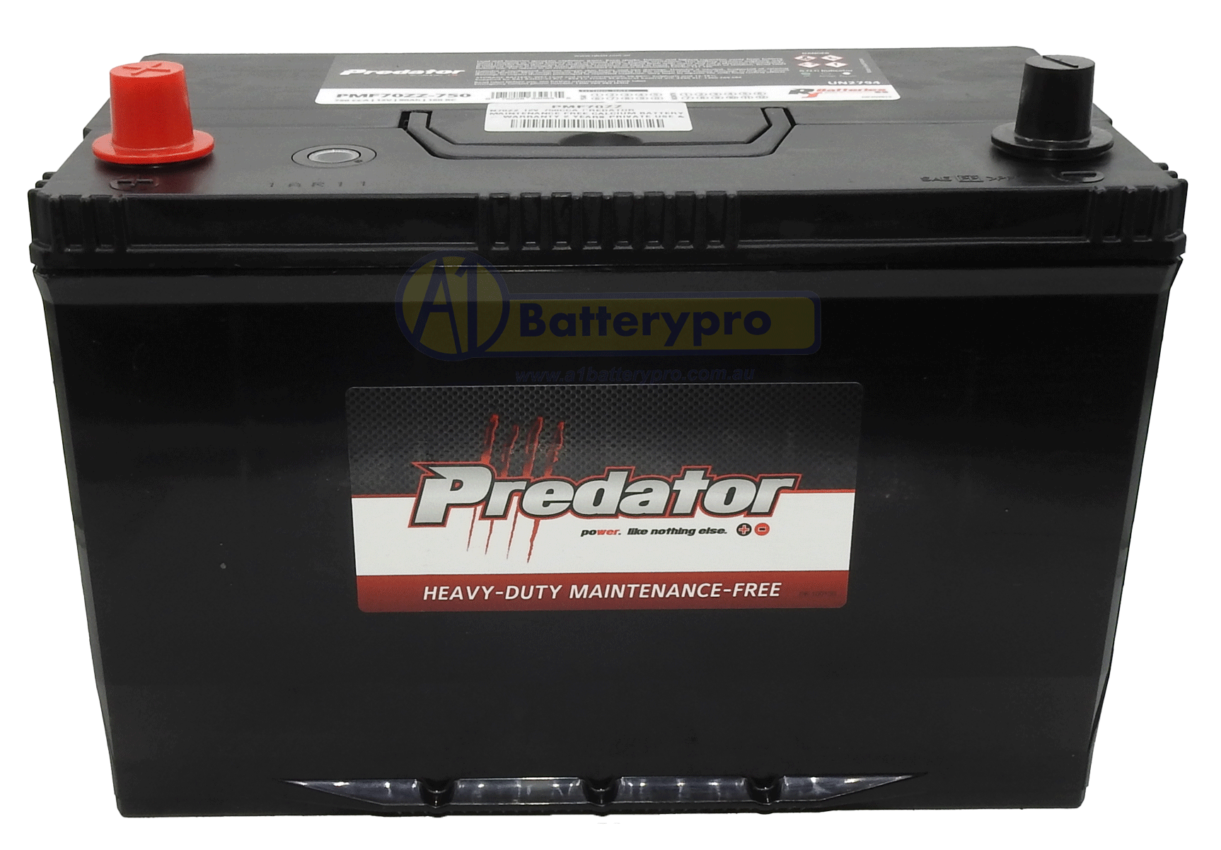 PMF70ZZ N70ZZ - 12VOLT 750CCA PREDATOR MAINTENANCE FREE CALCIUM BATTERY ...