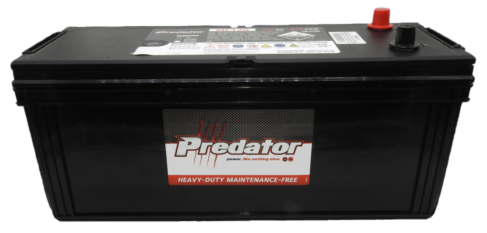 PMF120 MF120 / N120 - 12VOLT 870CCA PREDATOR MAINTENANCE FREE CALCIUM ...