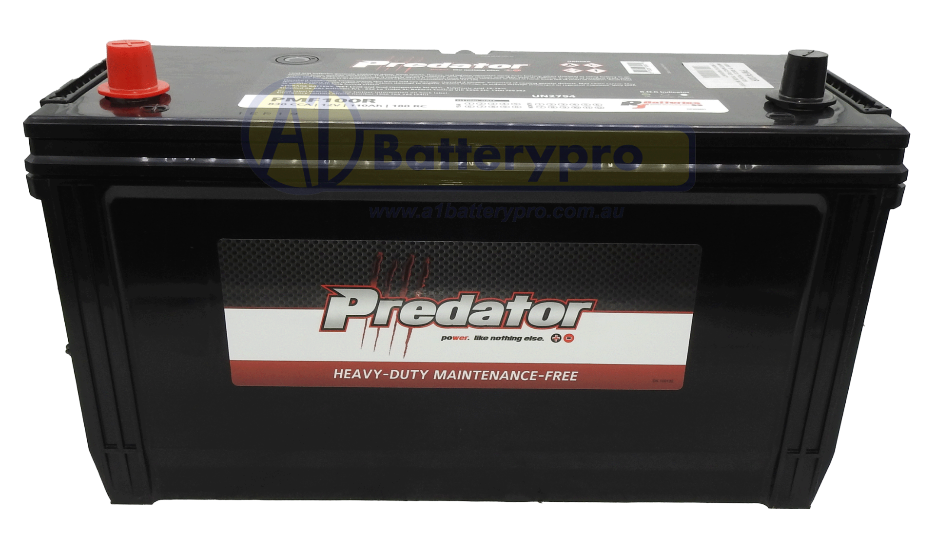 PMFN100R N100R - 12VOLT 830CCA PREDATOR MAINTENANCE FREE TRUCK BATTERY ...