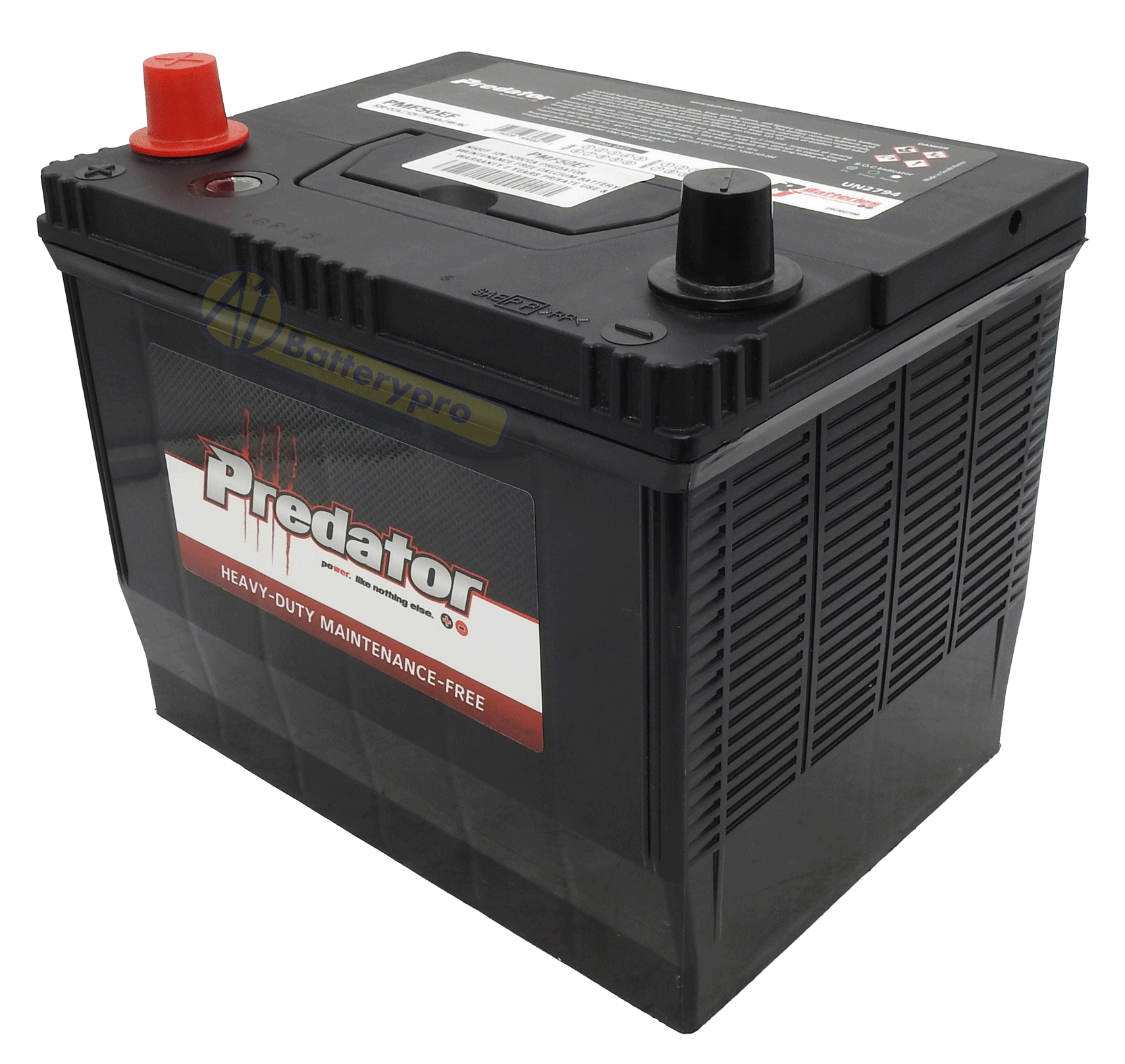 PMF50EF N50EF - 12VOLT 520CCA PREDATOR MAINTENANCE FREE CALCIUM BATTERY ...