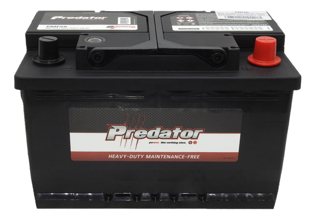 PMF66 MF66 - 12VOLT 640CCA PREDATOR CALCIUM MAINTENANCE FREE BATTERY ...