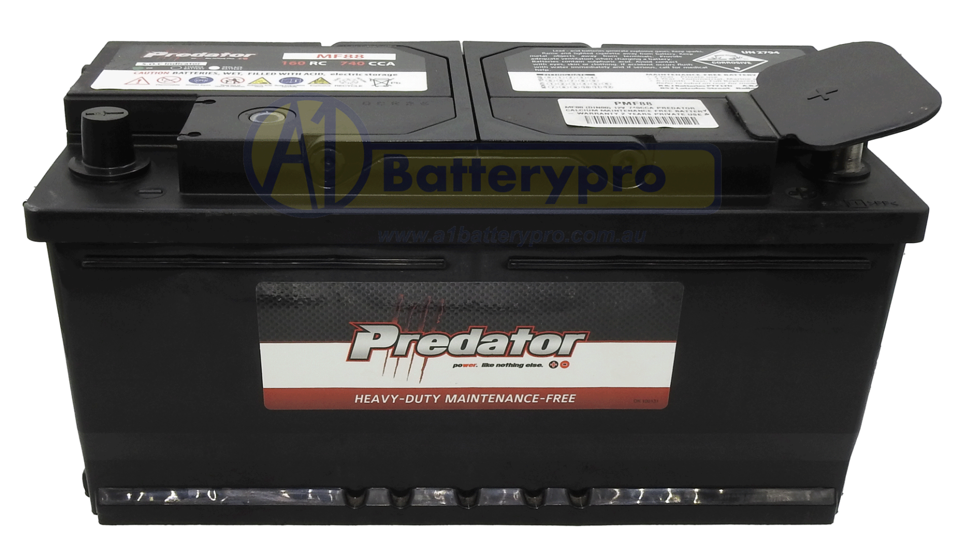 PMF88 MF88 - 12VOLT 740CCA PREDATOR CALCIUM MAINTENANCE FREE BATTERY ...