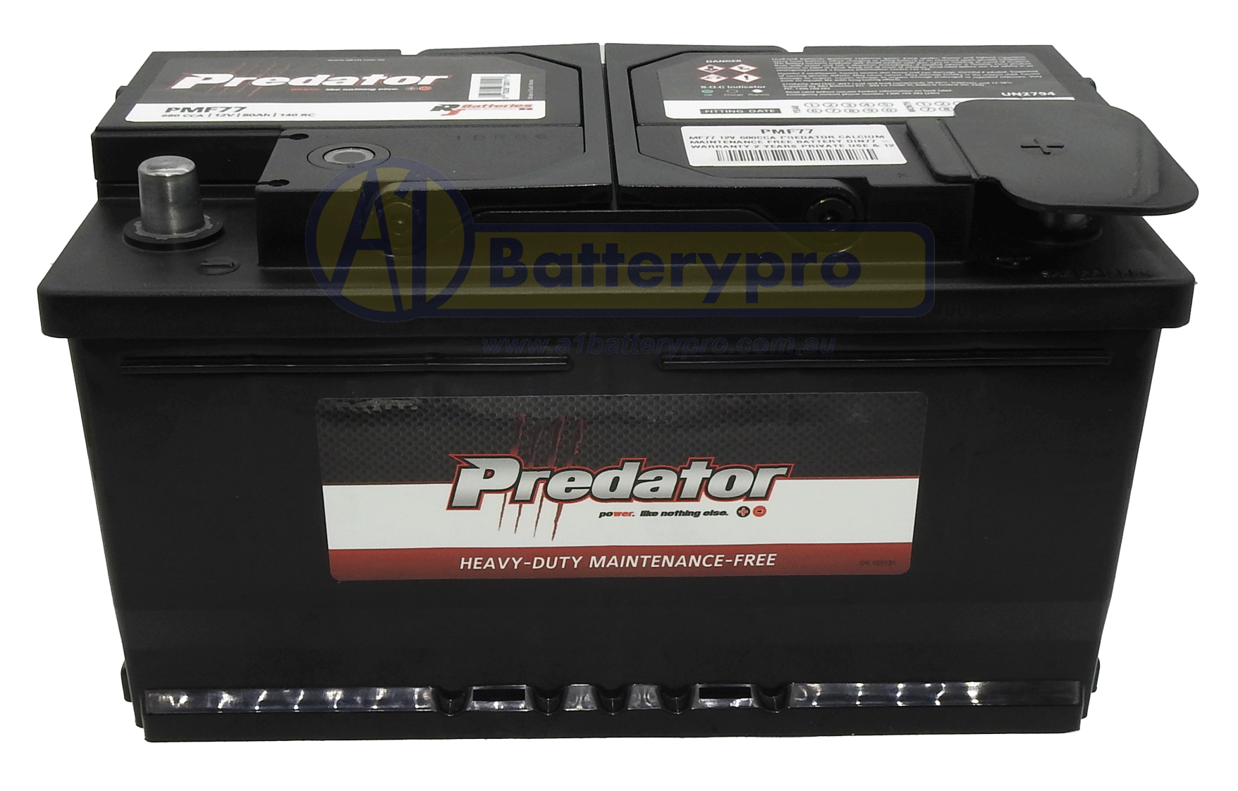 PMF77 MF77 - 12VOLT 680CCA 80AH PREDATOR CALCIUM MAINTENANCE FREE ...