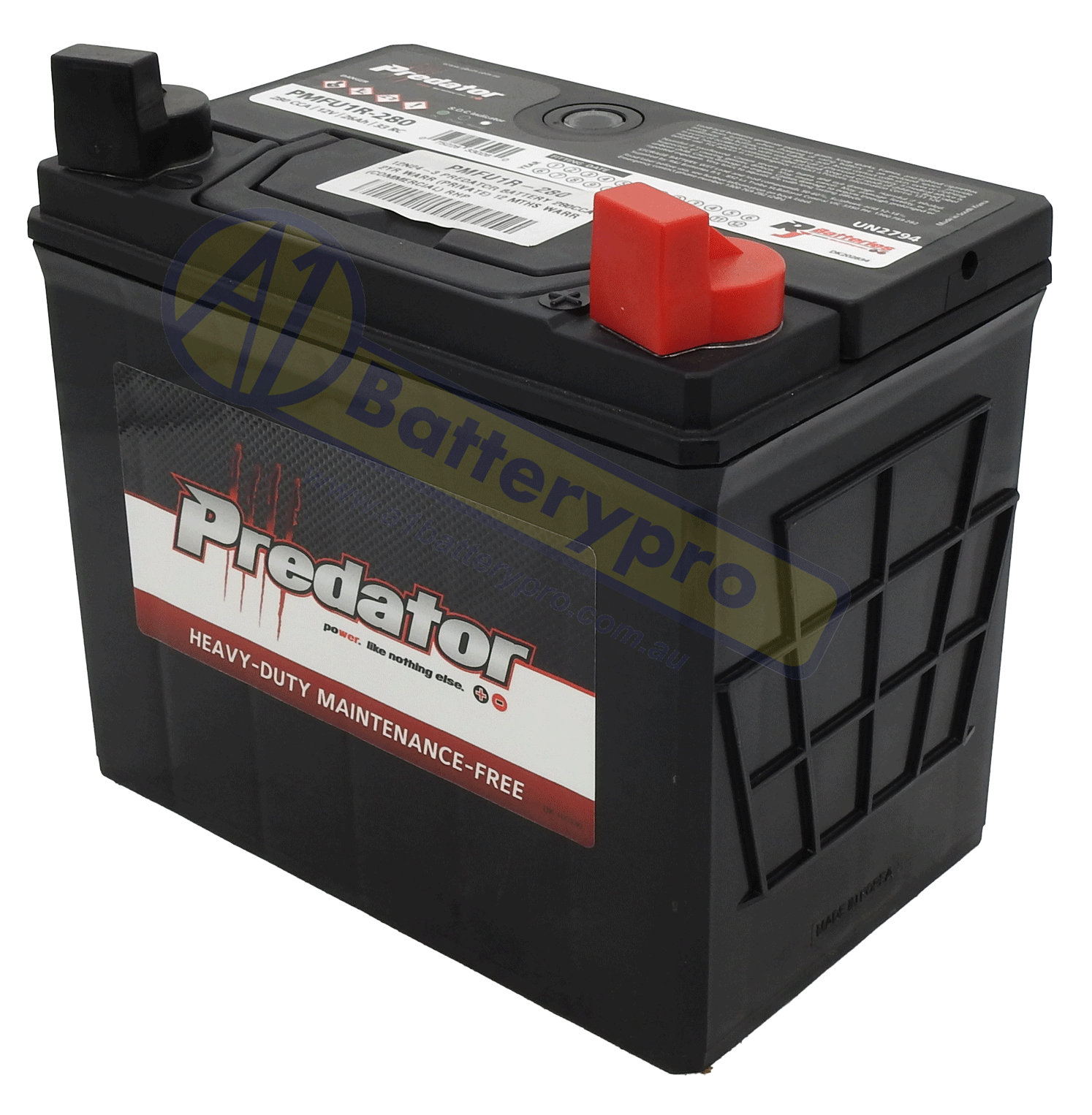 PMFU1R-280 12N24-3 - 12VOLT 280CCA PREDATOR BATTERY - RHP - A1 ...