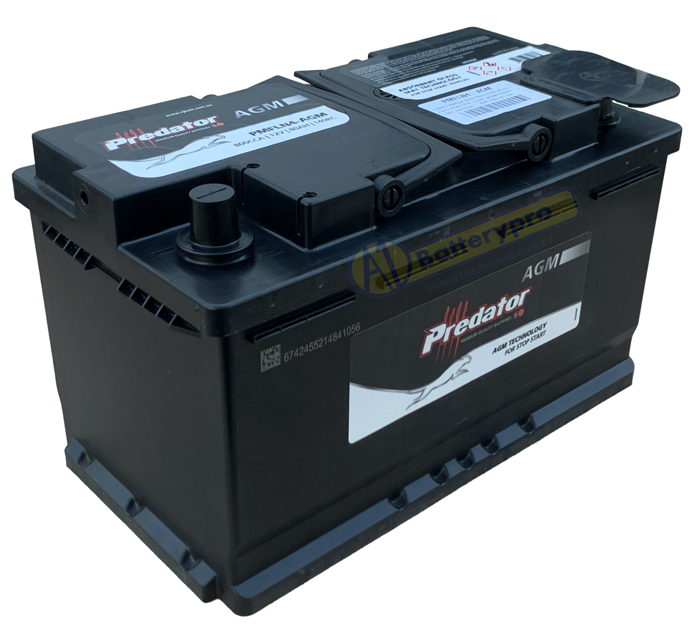 PMFLN4-AGM LN4-AGM 12VOLT 800CCA 80AH PREDATOR HEAVY DUTY AGM STOP START MAINTENANCE FREE ...