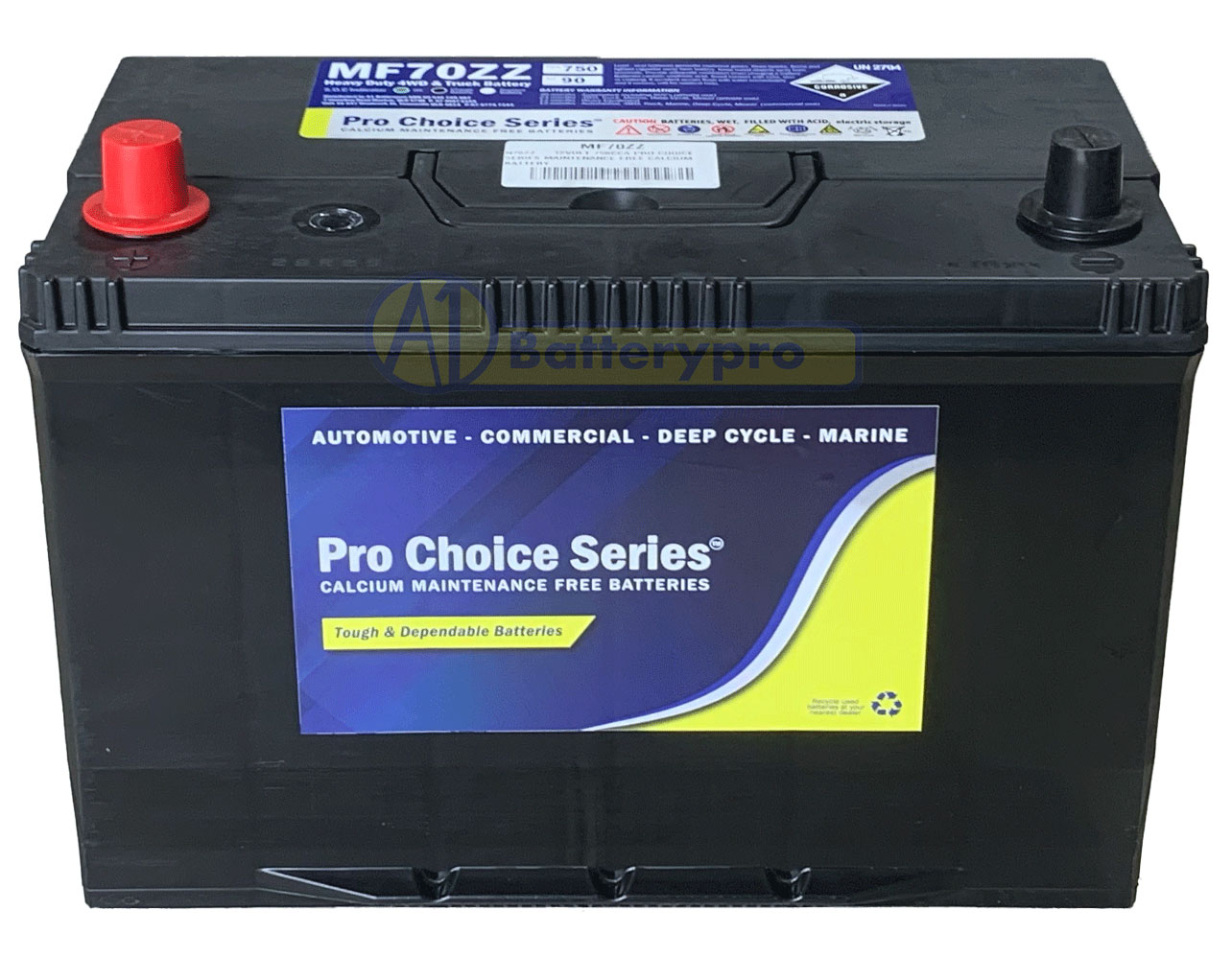 MF70ZZ N70ZZ - 12VOLT 750CCA PRO CHOICE SERIES MAINTENANCE FREE CALCIUM ...