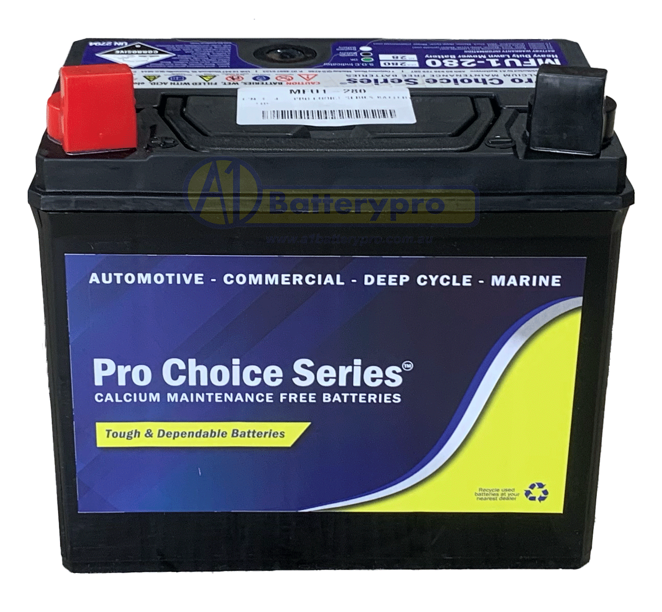 MFU1-280 12N24-4 - PRO CHOICE SERIES BATTERY - LHP - A1 Batterypro ...