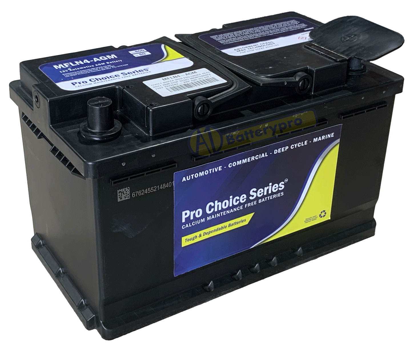 MFLN4-AGM LN4-AGM - 12VOLT 800CCA 80AH PRO CHOICE HEAVY DUTY AGM STOP START MAINTENANCE FREE ...