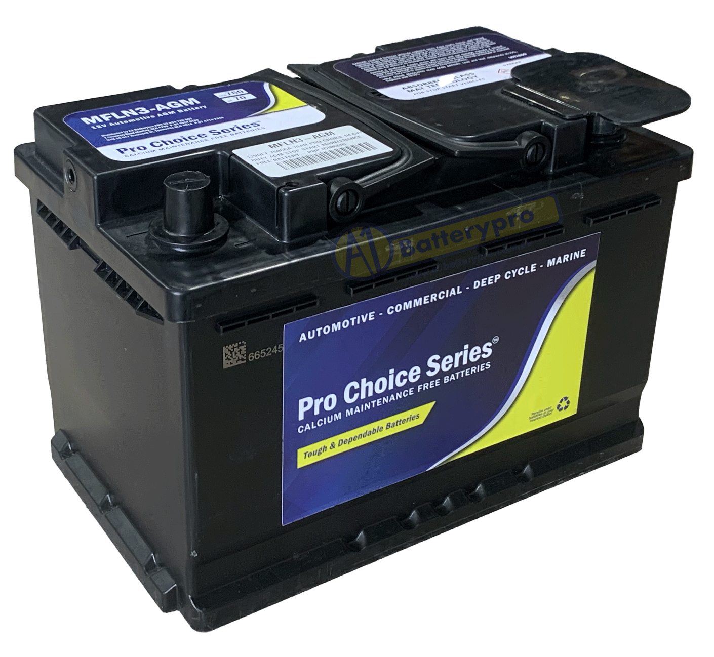 MFLN3-AGM LN3-AGM - 12VOLT 760CCA 70AH PRO CHOICE HEAVY DUTY AGM STOP START MAINTENANCE FREE ...