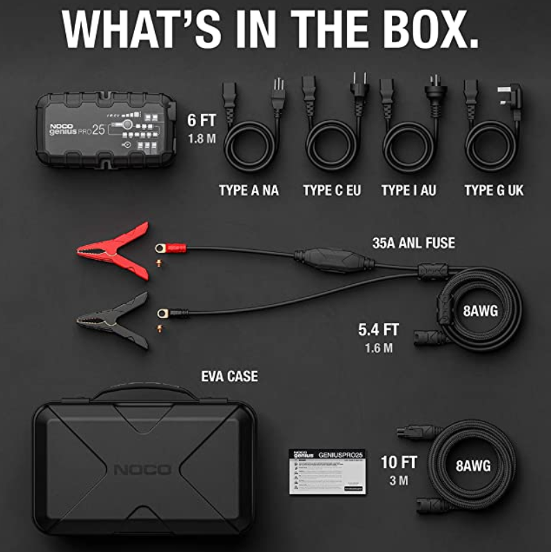 GENIUSPRO25 6/12/24V 25AH NOCO GENIUS PRO25 FULLY AUTOMATIC SMART ...