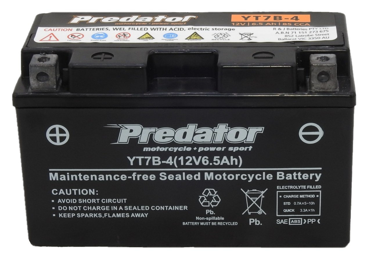 PYT7B-4 YT7B-4 - 12VOLT 7AH PREDATOR MOTORCYCLE AGM BATTERY - LHP - A1 ...