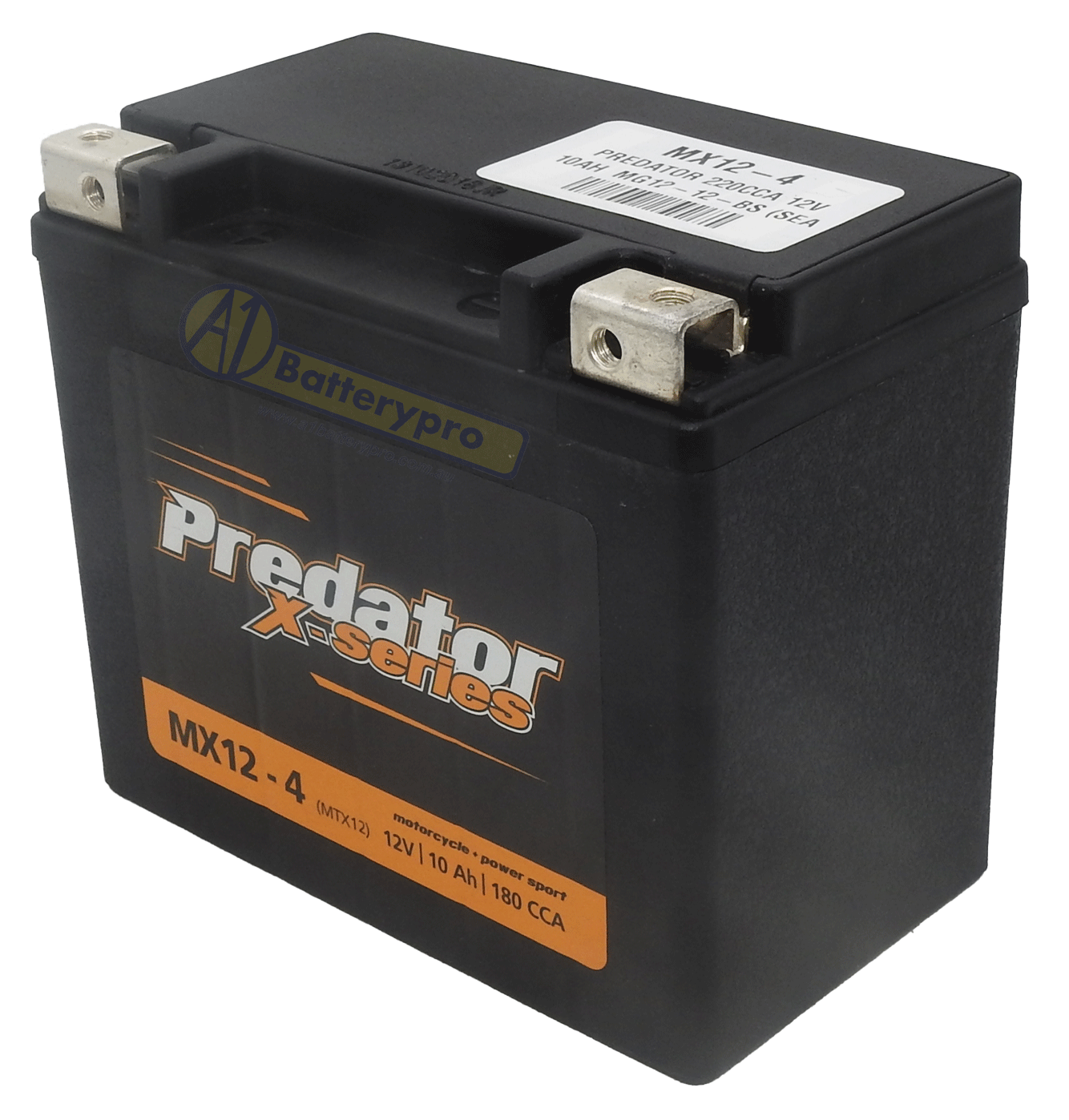MX12-4 MX12-4 - 12VOLT 220CCA 10AH PREDATOR X-SERIES MOTORCYCLE AGM ...