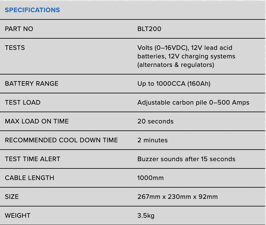 HPBLT200 12V 500AH PROJECTA VARIABLE CARBON PILE BATTERY LOAD TESTER ...