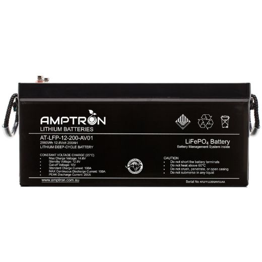 AT-LFP-12-200AV01 12 VOLT 200AH / 100A BMS / 2560WH CAPACITY LIFEPO4 ...