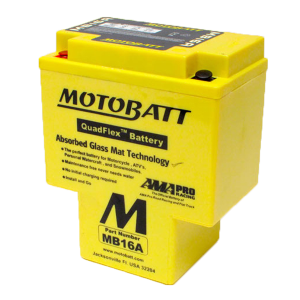 MB16A MB16A - 12VOLT 200CCA 19AH MOTOBATT AGM QUADFLEX BATTERY - A1 ...