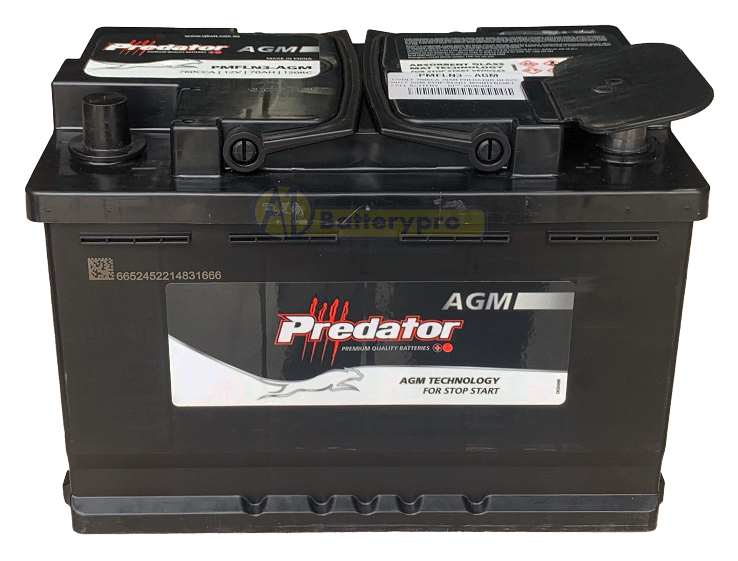PMFLN3-AGM LN3-AGM 12VOLT 760CCA 70AH PREDATOR HEAVY DUTY AGM STOP START MAINTENANCE FREE ...
