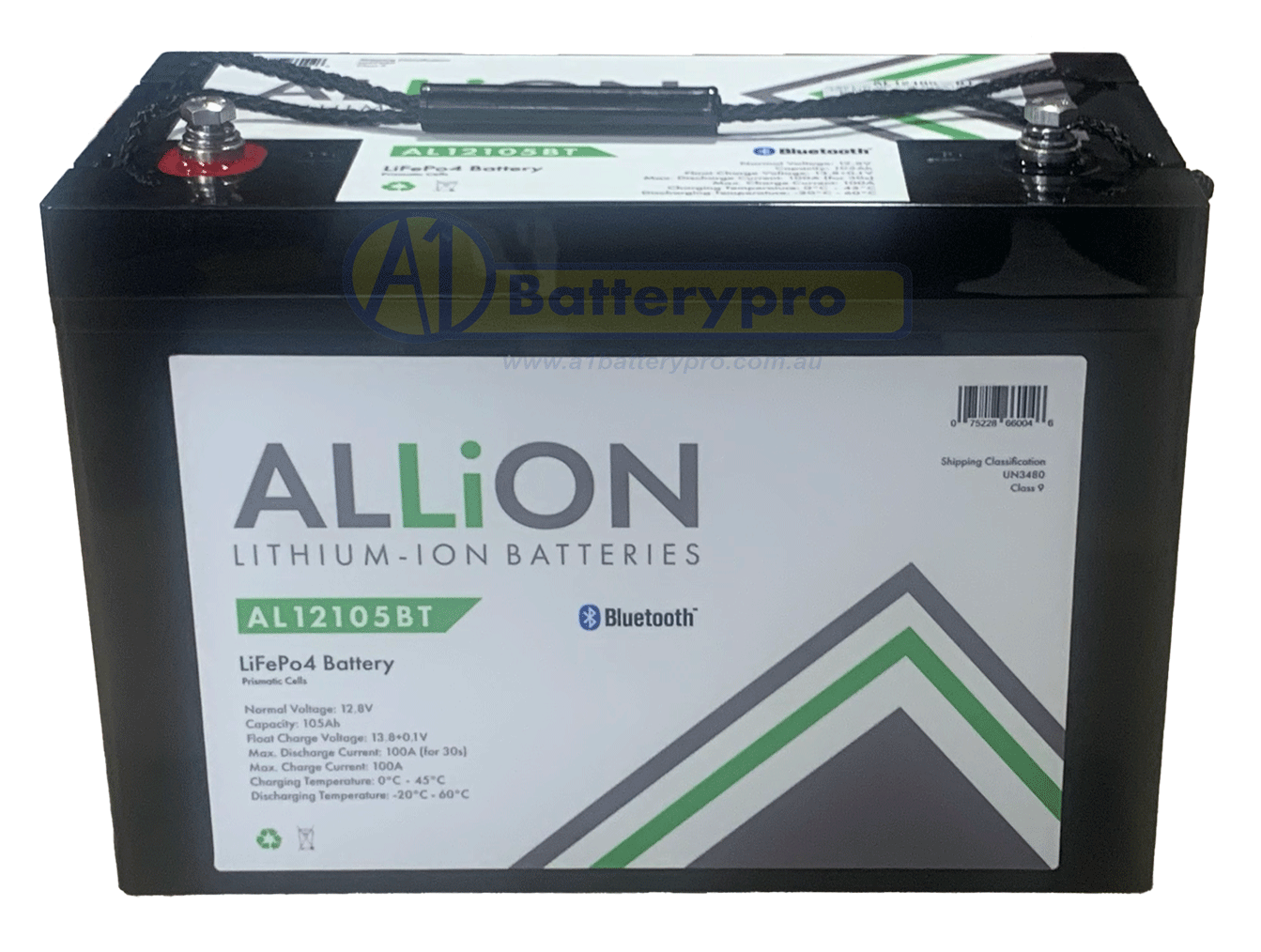 AL12105-BT 12VOLT 105AH / 100A BMS ALLION LITHIUM DEEP CYCLE BATTERY ...
