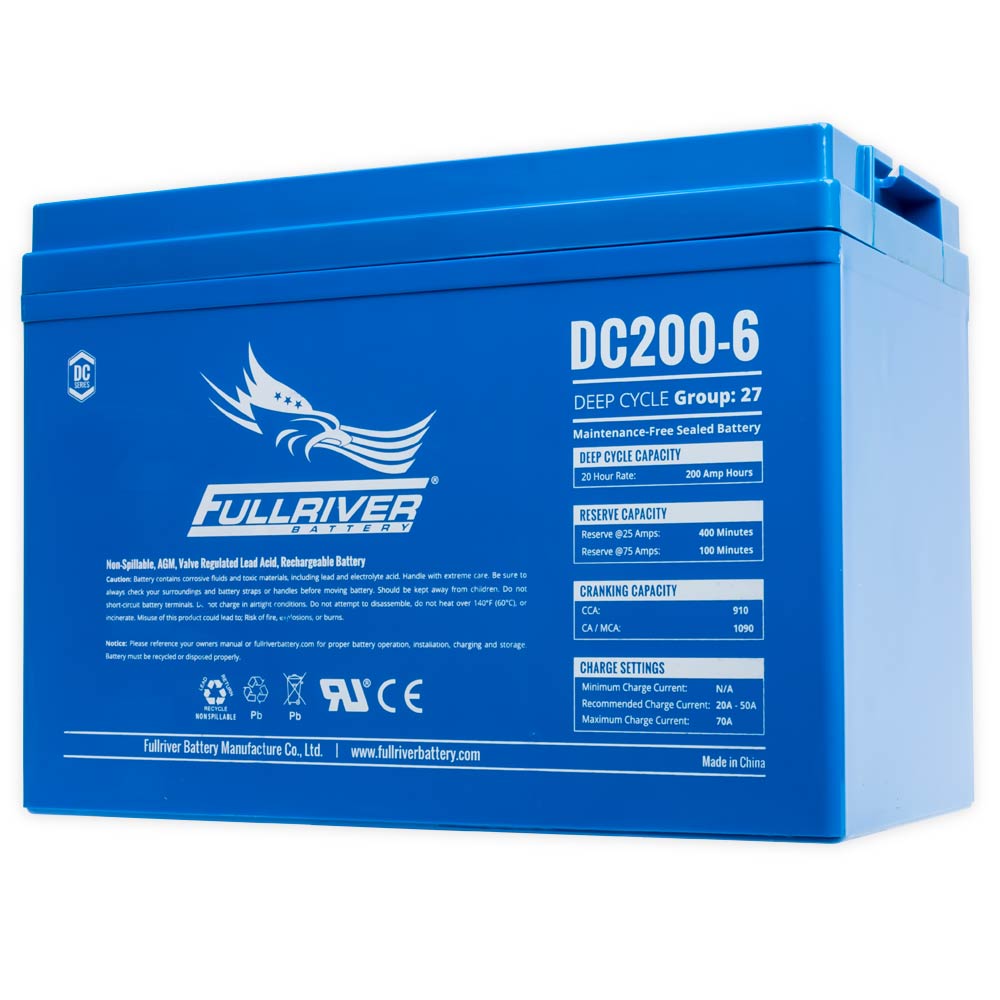 DC200-6C DC200-6C - 6VOLT 200AH PREMIUM FULLRIVER AGM DEEP CYCLE ...