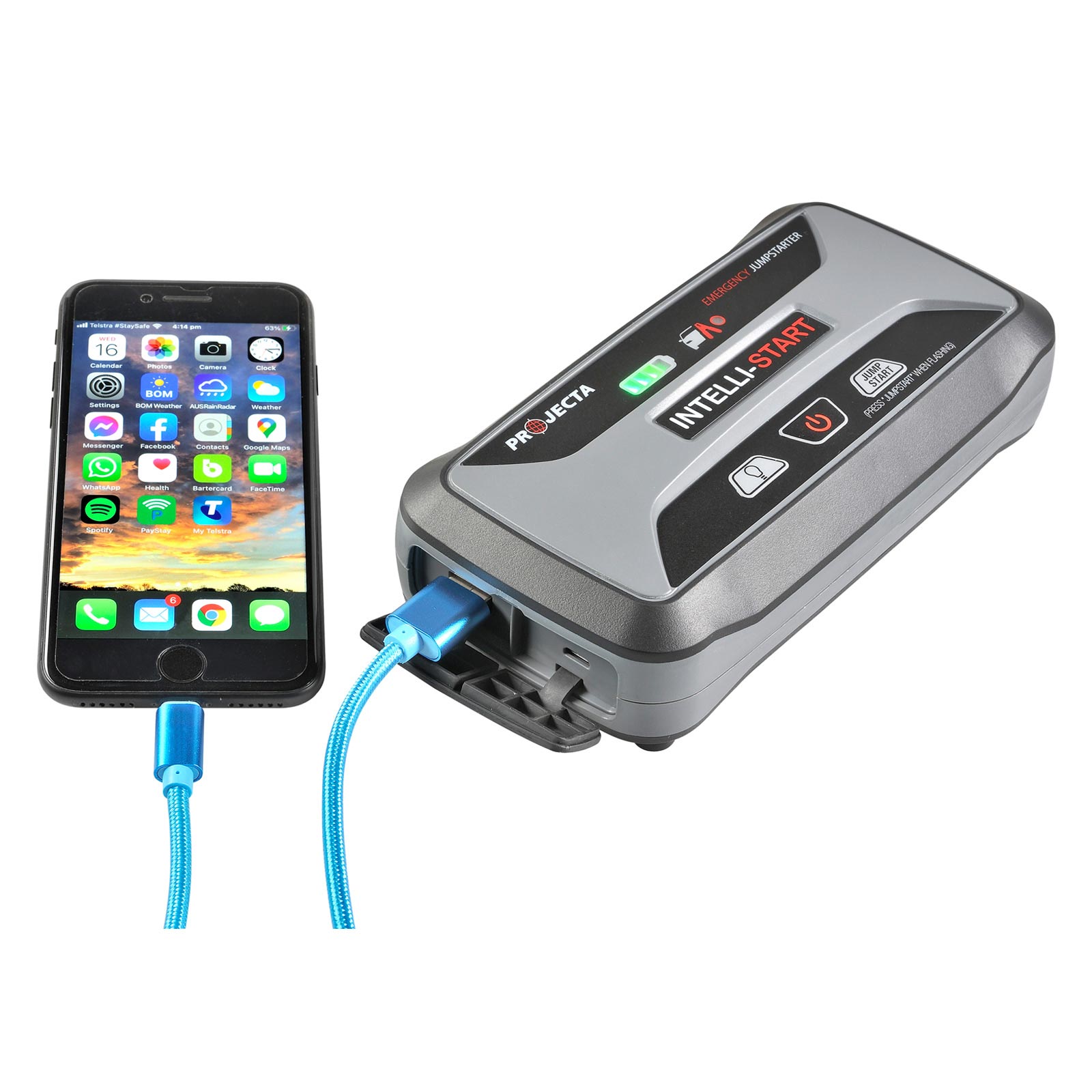 IS920 12V 900A PROJECTA INTELLI-START EMERGENCY LITHIUM JUMP STARTER ...